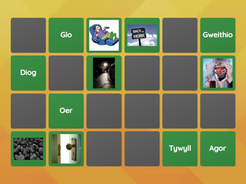 Pwll glo/Mines pairs - Matching pairs