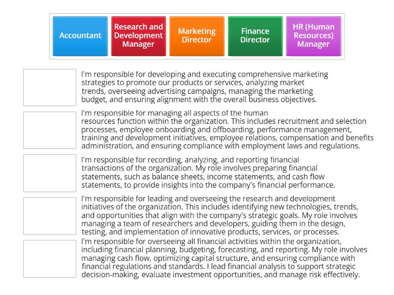 Company Roles - Match up