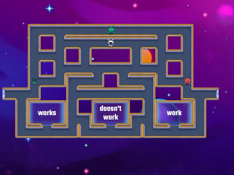 Present simple (+, -, ?) - Maze chase