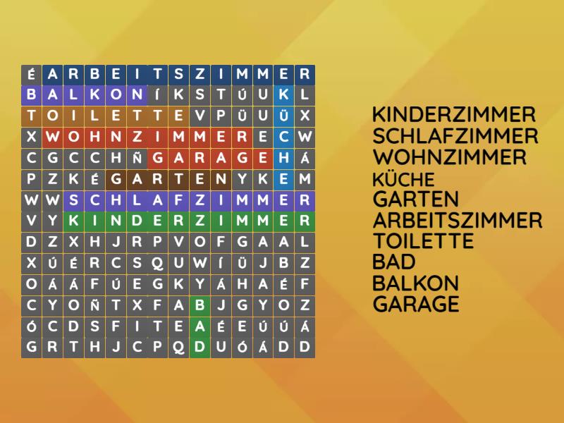 Unser Haus - Wordsearch