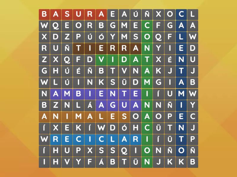 Planeta tierra - Sopa de letras