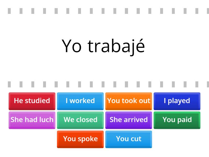 Preterito verbos ar - Find the match