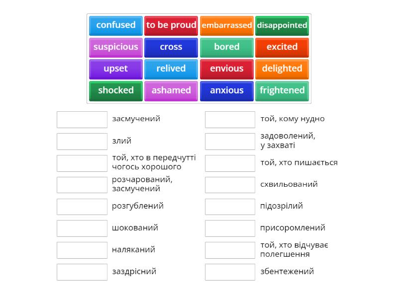 solutions a2 emotions - Match up