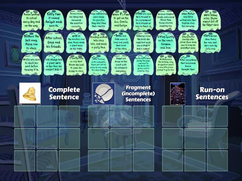 Complete, Fragment, Run-on Sentences (7) - Group sort