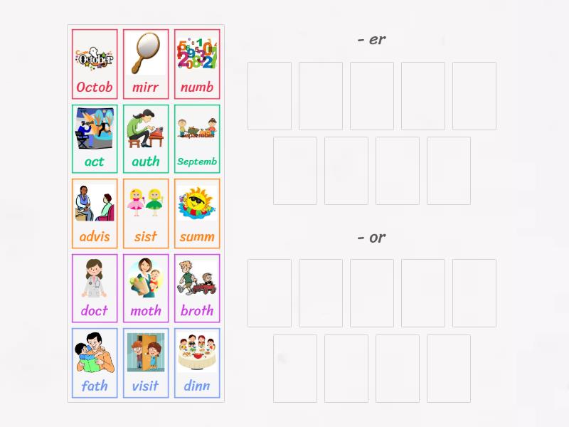 Grade 6 - Unit 6: What's the matter? - Lesson 4 (Phonics) - Group sort