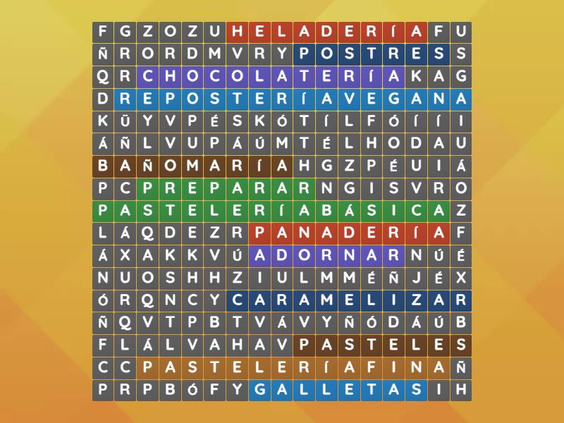 Repostería - Sopa de letras