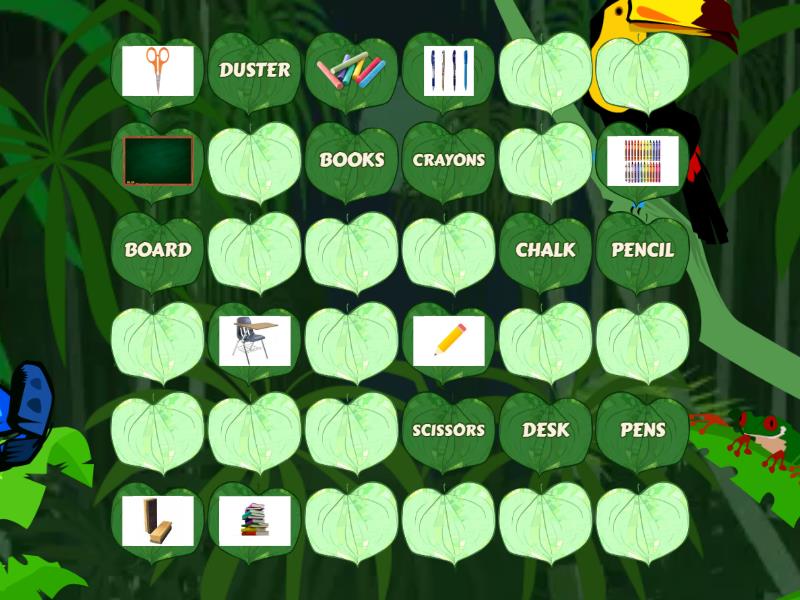 Classroom objects - Memory game - Matching pairs