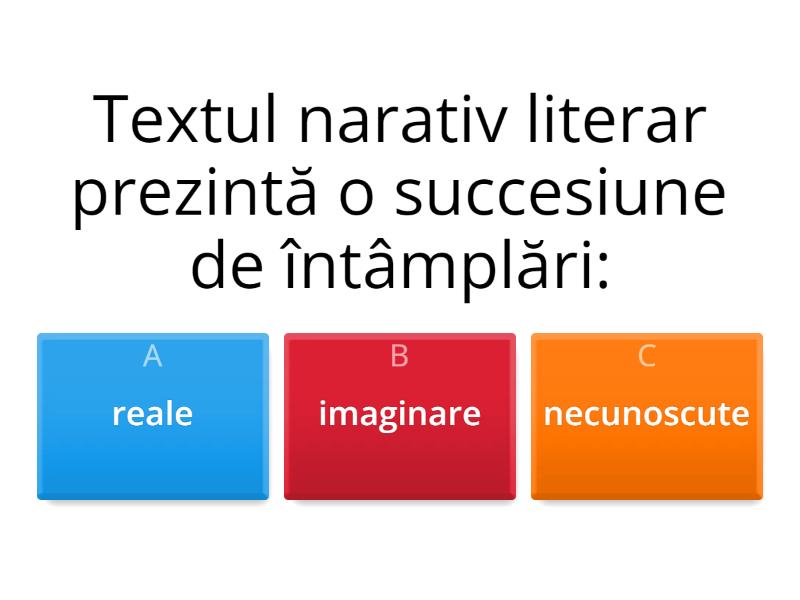 Trăsăturile textului literar - clasa a V-a - Quiz