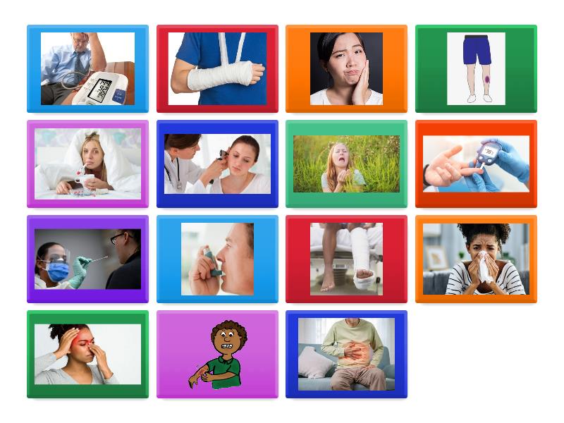 Illnesses and Injuries - Flip tiles