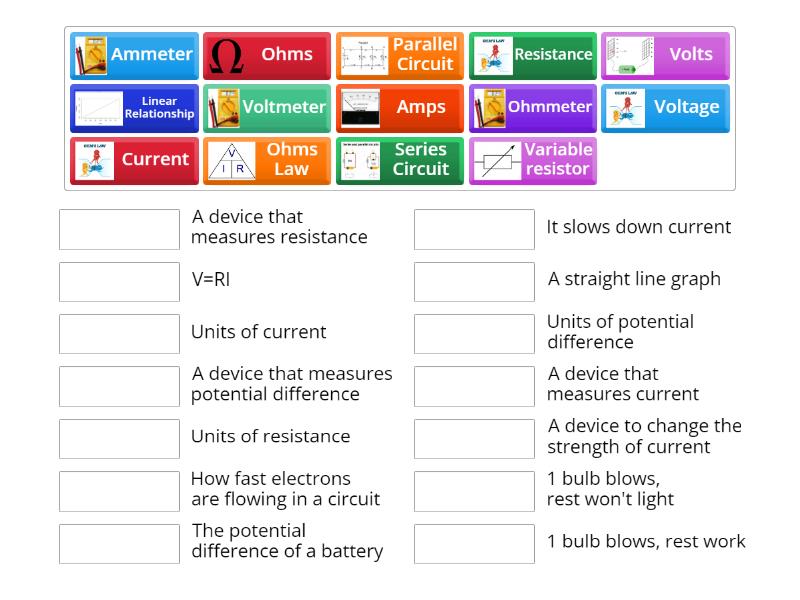 30 Current Electricity - Match up