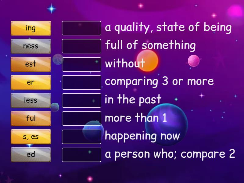 Basic suffixes + -ed - Match up