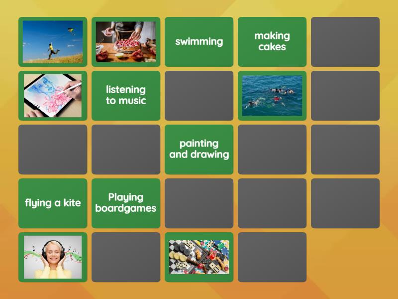 Hobbies - Memory game - Matching pairs