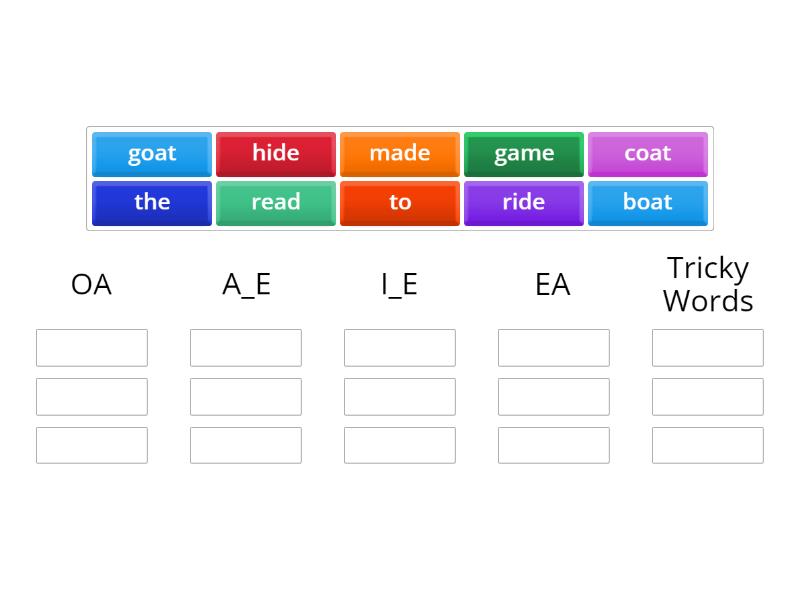 Abeka Grade 1 List 2 Spelling - Group sort