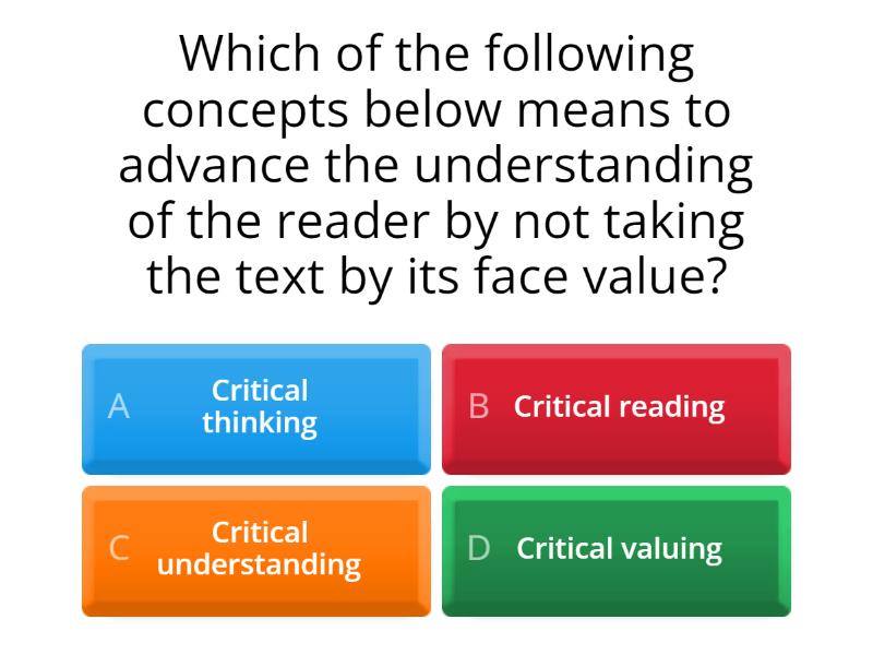 Critical Reading - Cuestionario