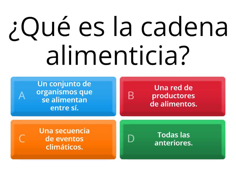 Preguntas sobre la cadena alimenticia - Questionário