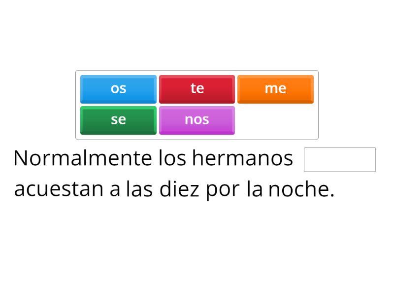 Reflexive Verbs - Present Tense (Daily Routine) - Complete the sentence