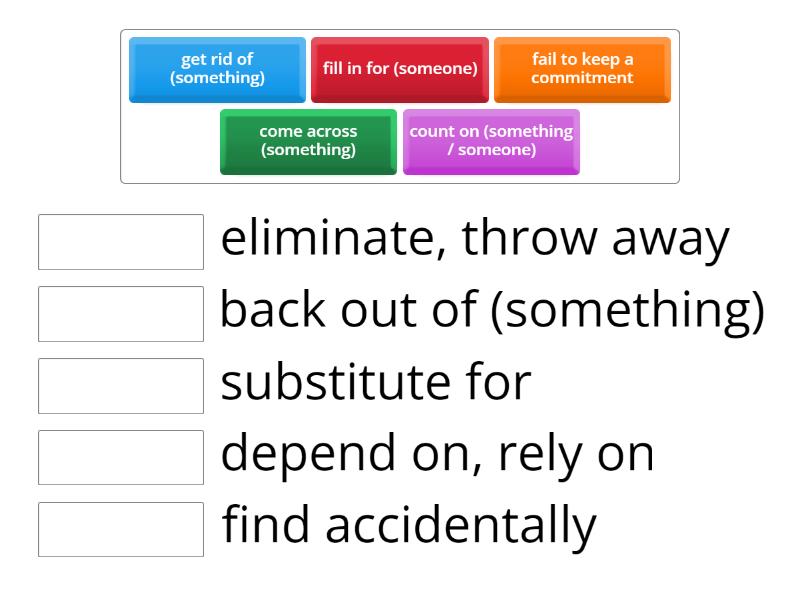 inseparable phrasal verbs - Match up