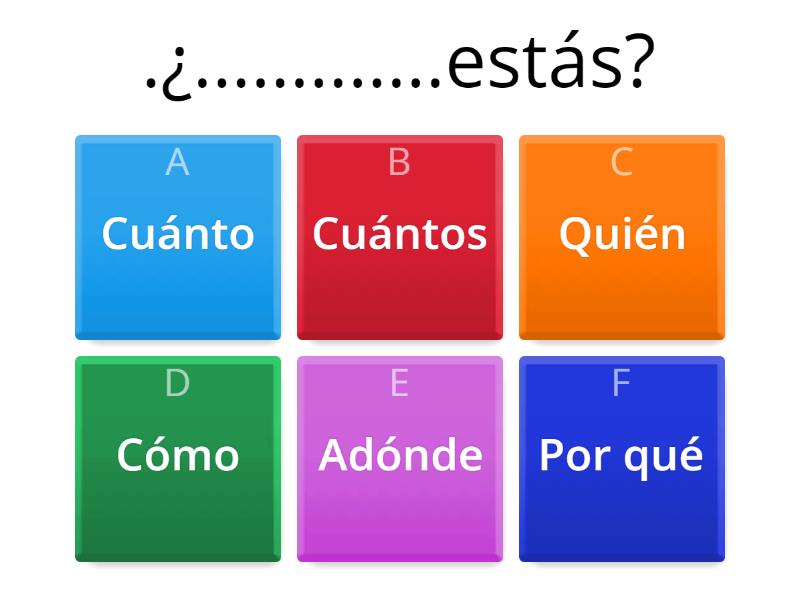 Pronombres Interrogativos - Quiz