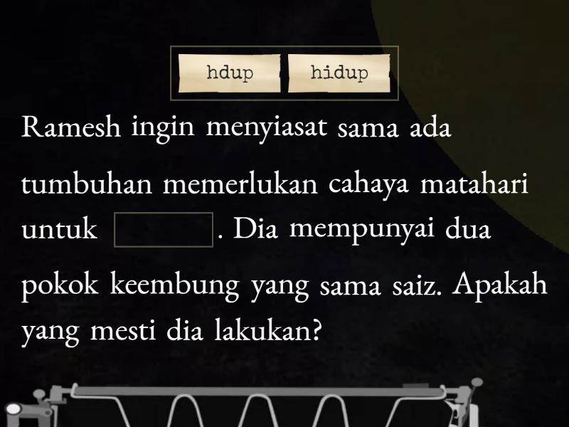 Task 1 : - Missing word