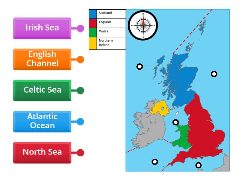 Seas of the UK - Labelled diagram