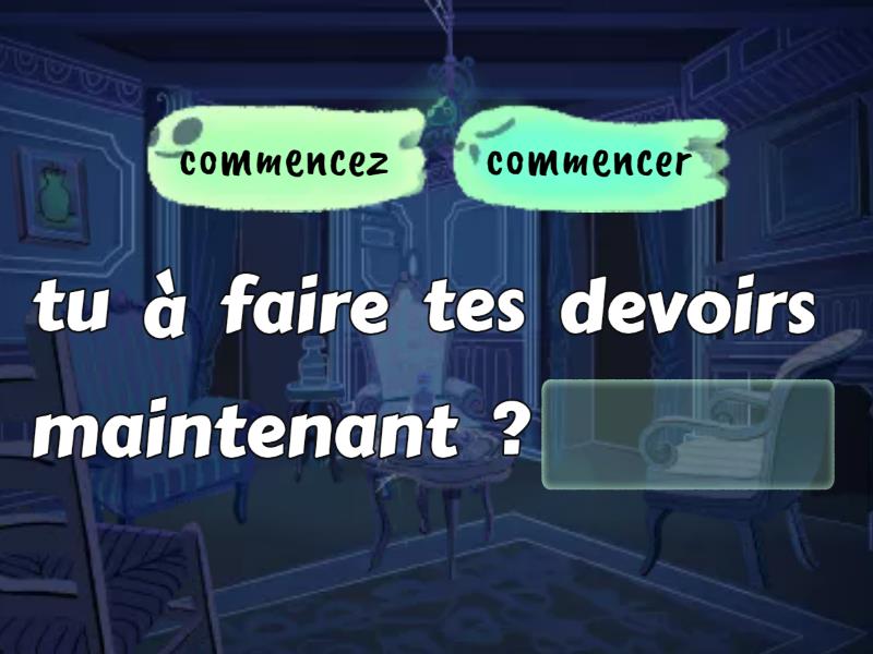 Conjuguer les verbes commencer et finir - Complete the sentence