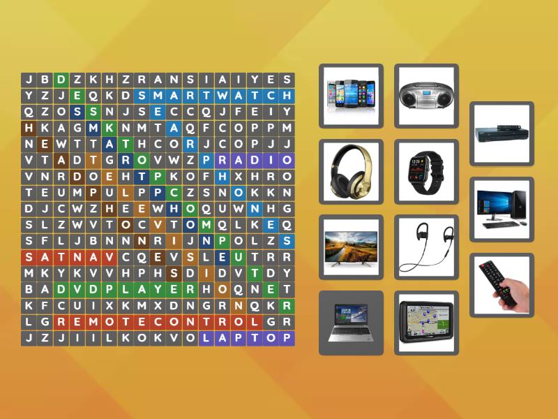 Electronic devices - Wordsearch