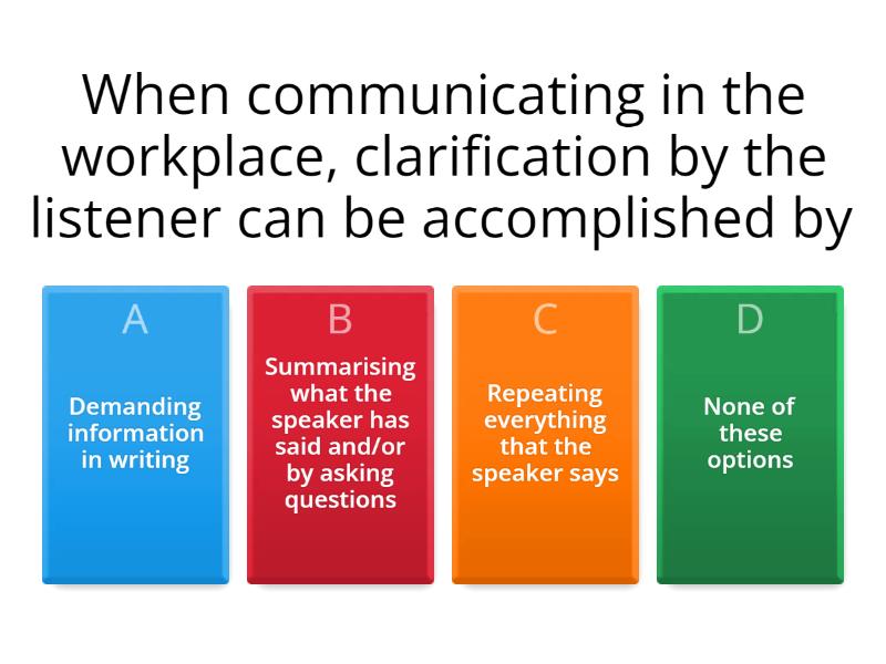Communication in the Workplace - Quiz