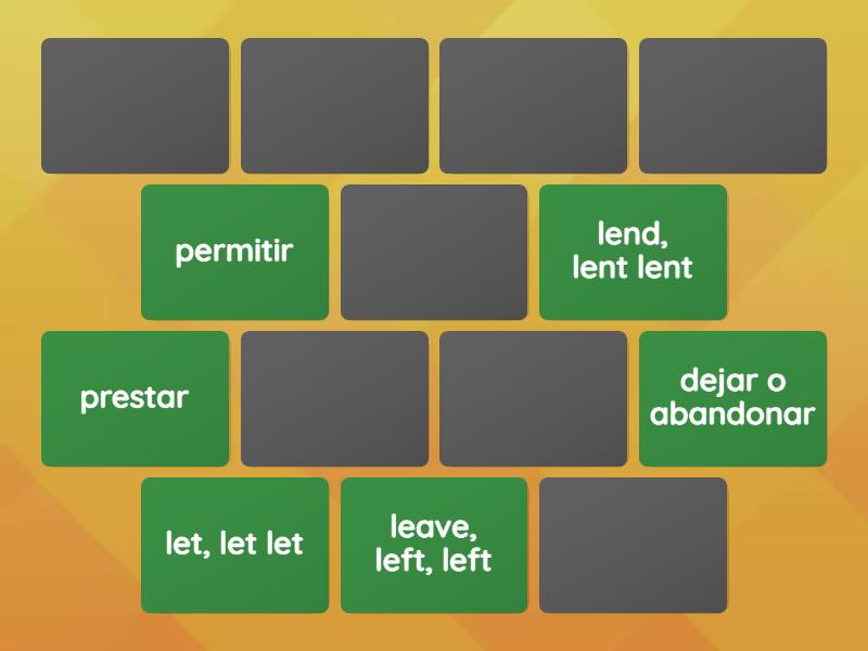 irregular verbs starting with L - Matching pairs