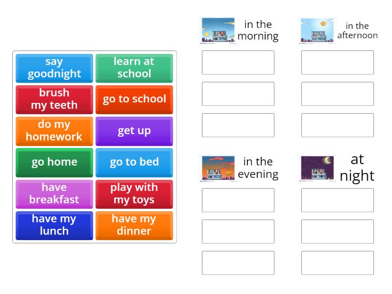 8 Parts of the day FF2 - Group sort