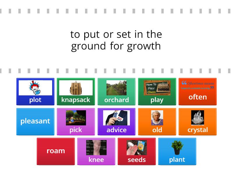 vocabulary fourth grade - Find the match