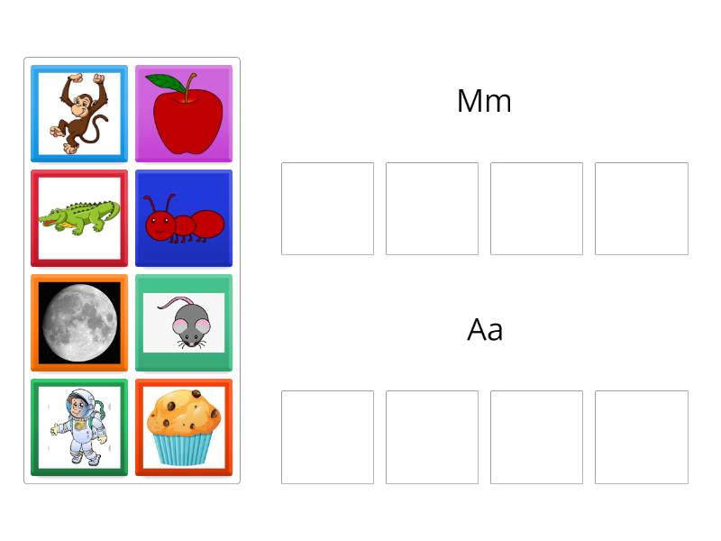 Letter Sound Sort M A - Group sort