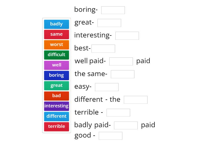 adjectives - Missing word