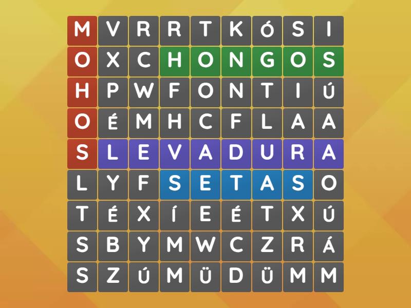 REINO FUNGI - Sopa de letras