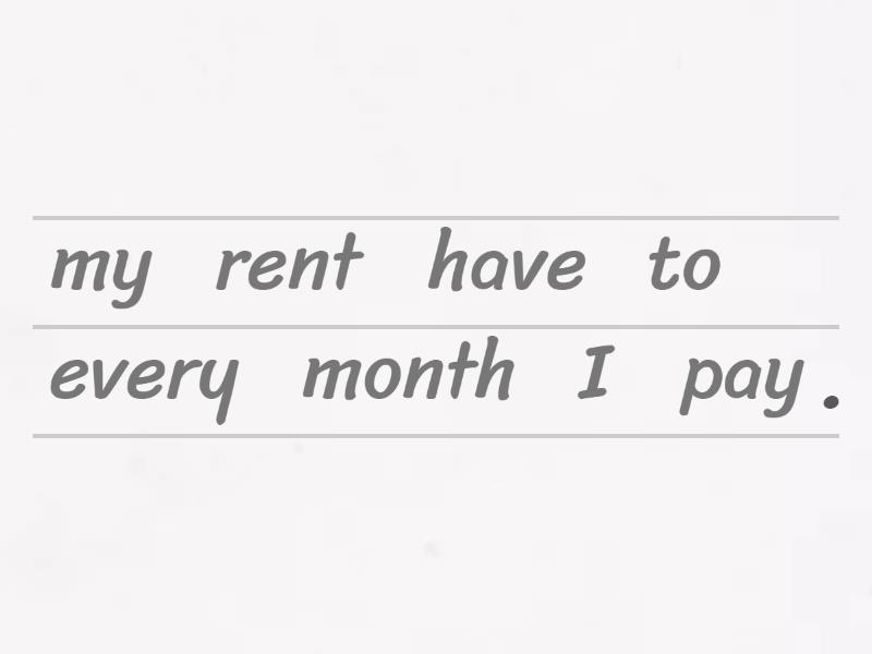 sentences must/have to - Reordenar sentences must/have to - Reordenar