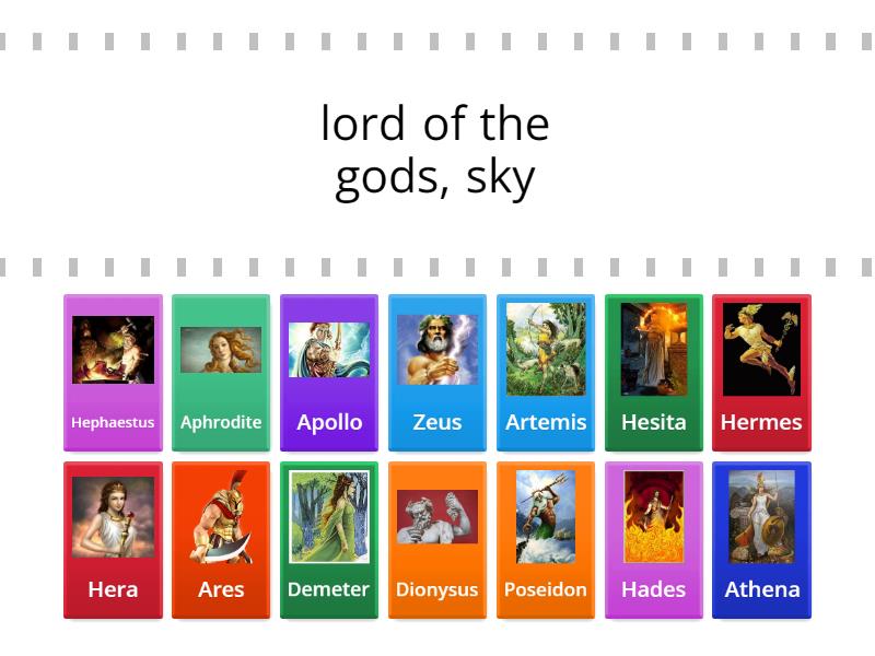 Percy Jackson- Greek Gods - Find the match