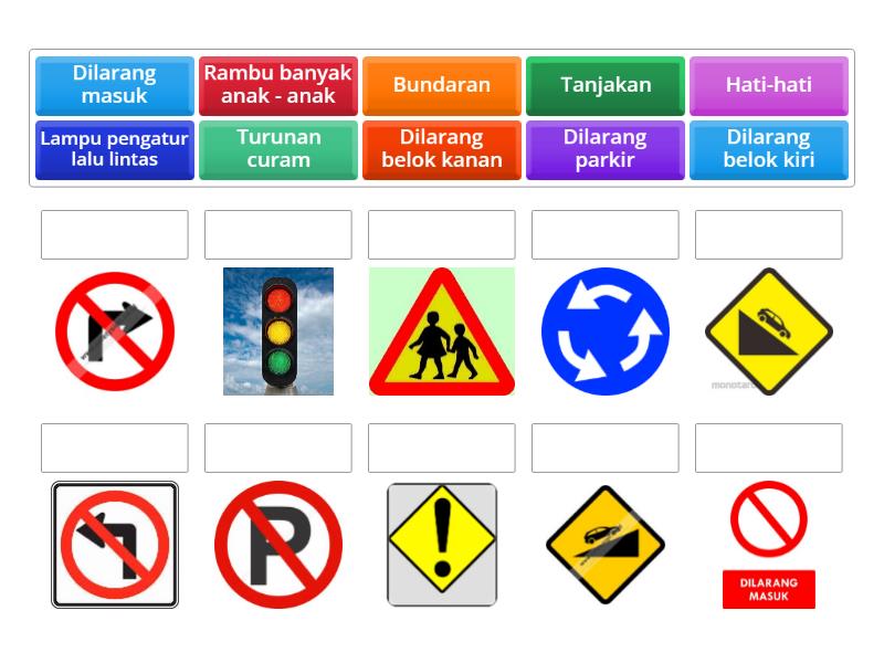 mengenal rambu-rambu lalu lintas - Match up