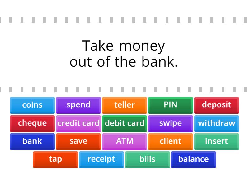 Banking Definitions matching - Find the match