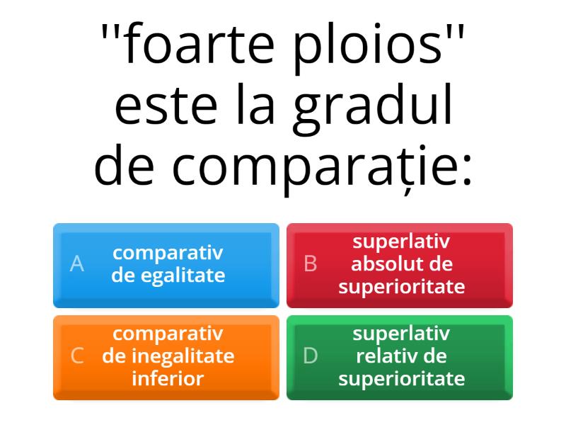 test gradele de comparatie si pronume clasa a 5-a - Chestionar