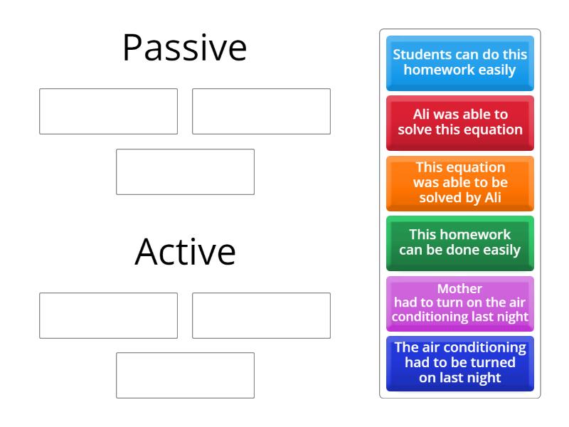 Passive voice - Group sort