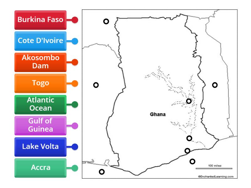 Ghana - map - Labelled diagram
