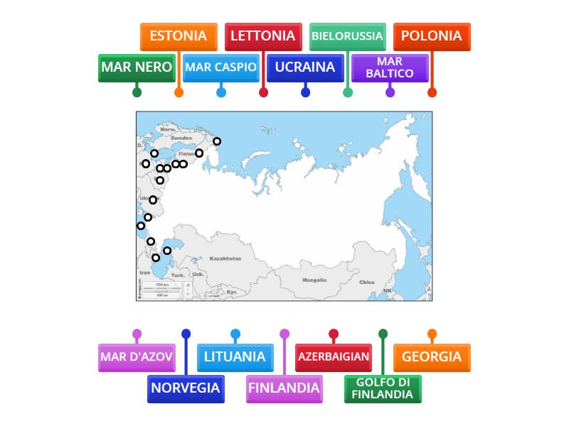 RUSSIA CONFINI (2) - Labelled diagram