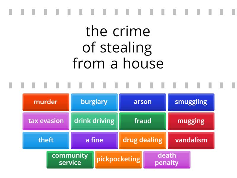 version 2 of crime and punishment vocabulary I1 - Find the match