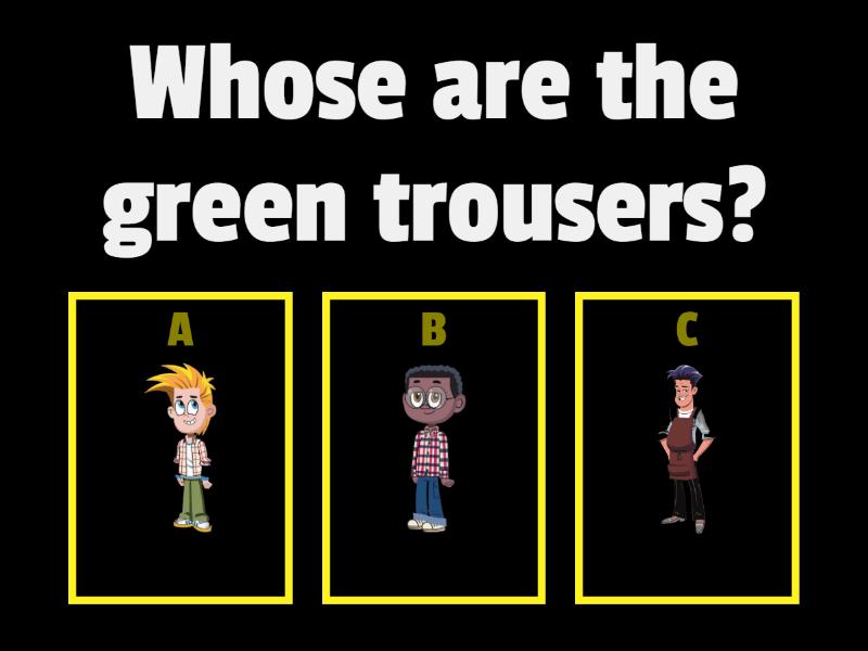 KB2, Unit 3. Whose is/are...? (clothes, page 21) - Quiz