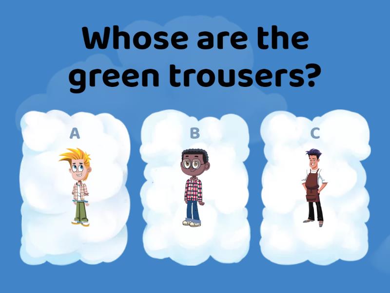 KB2, Unit 3. Whose is/are...? (clothes, page 21) - Quiz