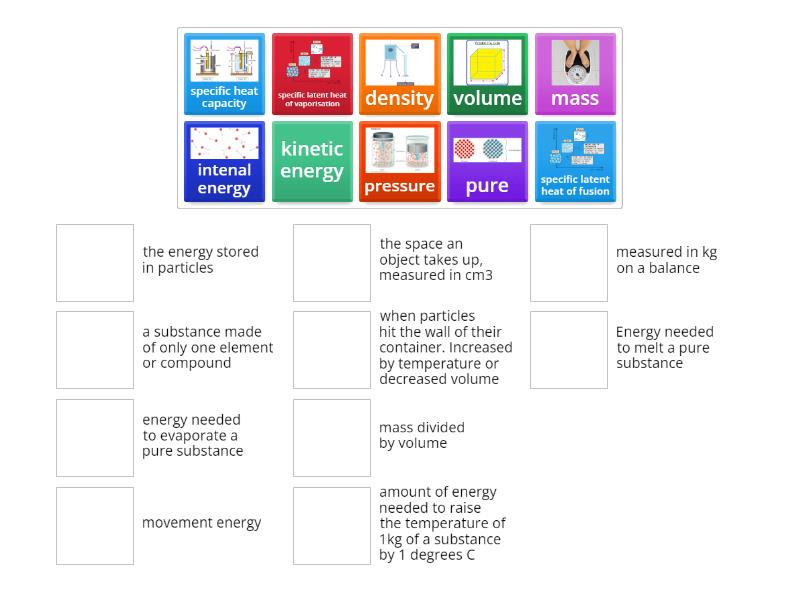 Synergy key words: states of matter - Match up