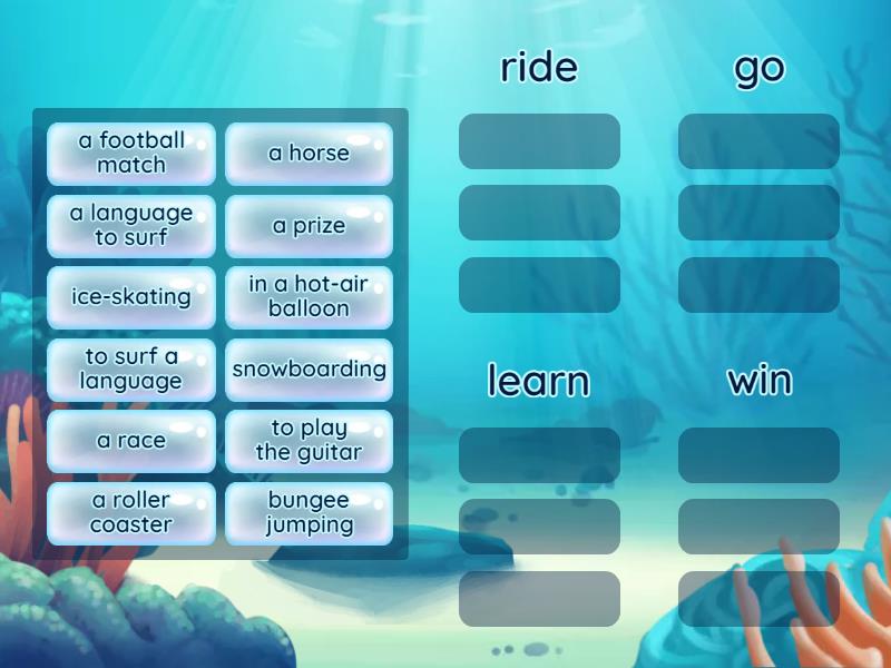 Go Getter 4 Unit 3.1 _ Collocations (Match) - Group sort