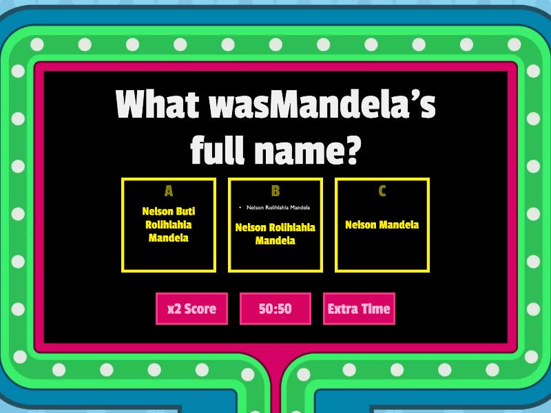 Nelson Mandela - Gameshow quiz
