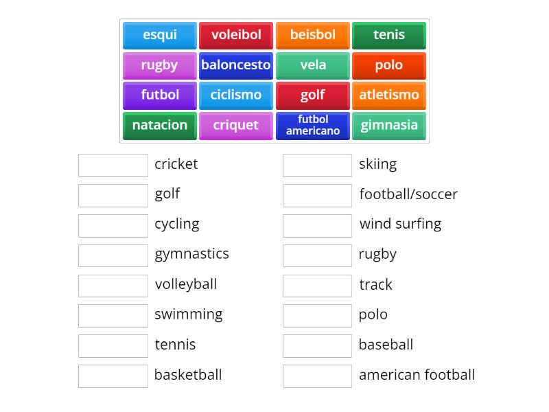 Los deportes - Match up