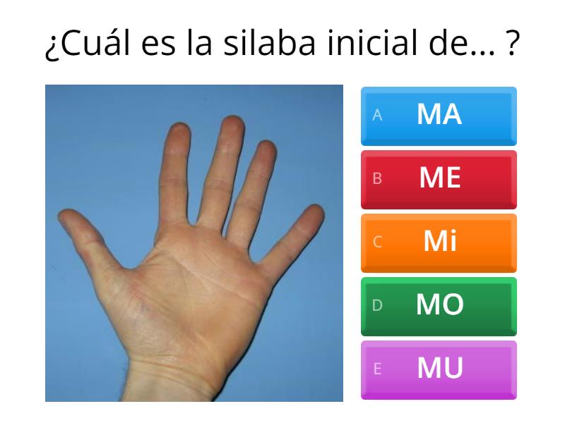 Silaba inicial M - Quiz