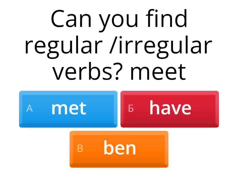 Irregular/regular - Quiz